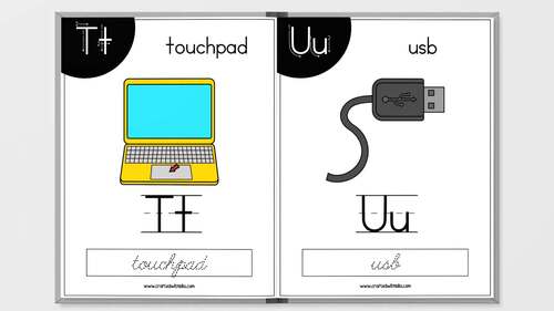 Technology A-Z Poster Tracing Writing Prompt Activities Morning Work