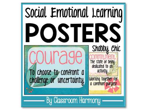 Shabby Chic Social Emotional Learning Posters / 70 Character Education ...