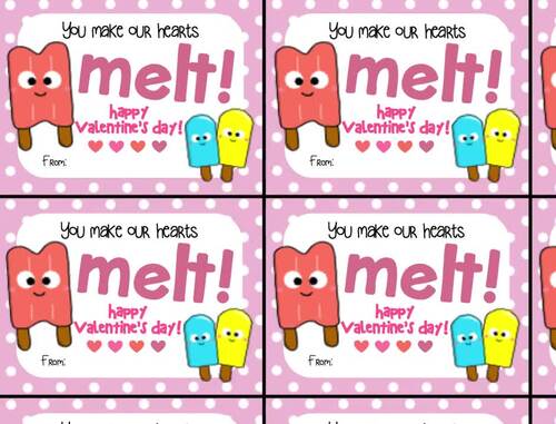 Popsicle Valentine’s Day Gift Tags | You make my (our) heart(s) melt ...