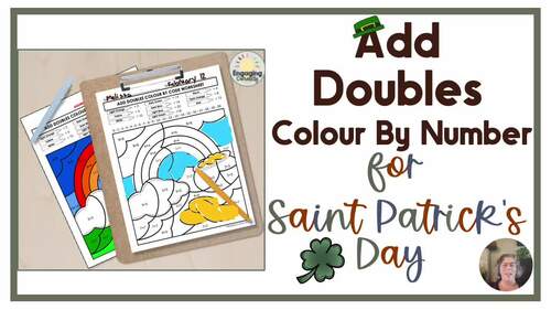 St Patricks Add Doubles Color by Number Math Coloring Pages for Spiral ...