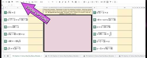 PIXEL ART: Solve Radical Equations - MANY MODELS DISTANCE LEARNING
