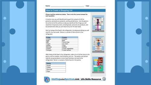 Independent Living Skills Activity Bundle for High School Special Education