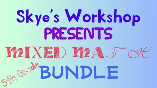 (5th) Grade Mixed Math Review BUNDLE by Skye's Workshop | TPT