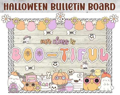 Halloween Bulletin Board Kit | Ghost Craft Writing Activity | October ...