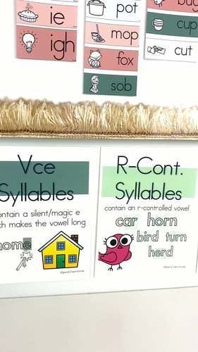 Syllable Types Posters Boho Classroom Decor Science of Reading | TPT