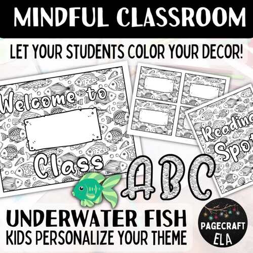 Undersea Fish | Mindful Coloring Classroom Décor | Printable Posters ...