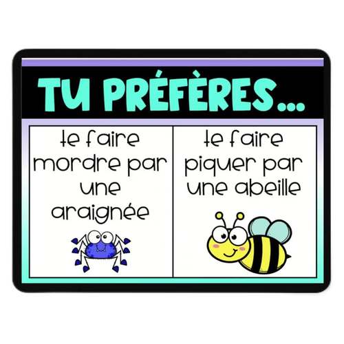 French Digital Would You Rather? 3 | Tu préfères... 3 | TPT
