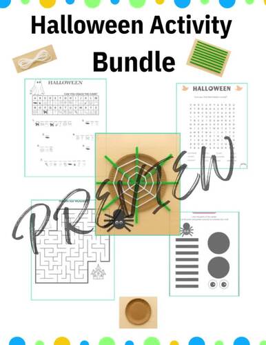 Halloween Activity Bundle | Spider Craft, Mazes, Word Search, Riddles ...