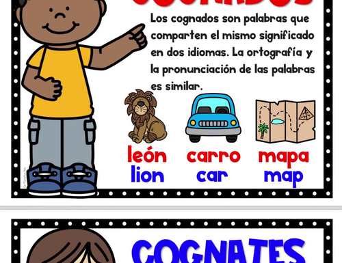 Cognates Anchor Charts by La Maestra Pati Bilingue | TPT