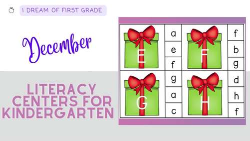 Literacy Centers Printable for Kindergarten- December by I Dream of ...