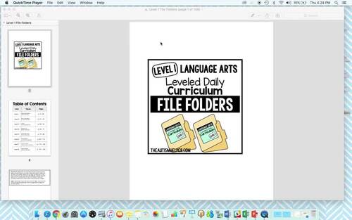 Level 1 Language Arts Leveled Daily Curriculum FILE FOLDER ACTIVITIES