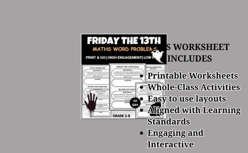 40 Spooky Math: Friday the 13th Word Problems | Grades 3–8 by Learnwith ...