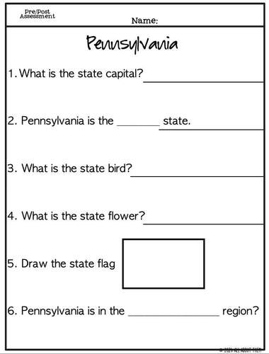 Pennsylvania Worksheets 50 States Special Education by All About SPED