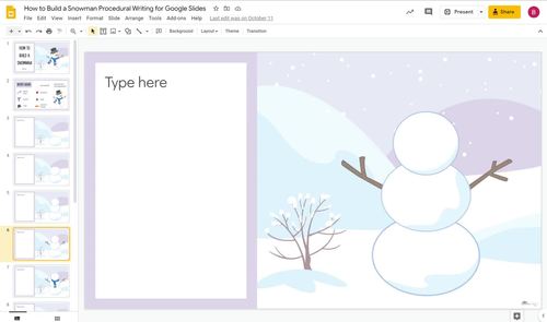 How to Build a Snowman & Hot Chocolate Procedure Writing Template ...