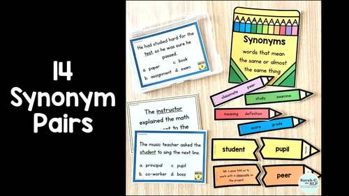 Back to School Synonym and Antonym Activities for Language & Vocabulary