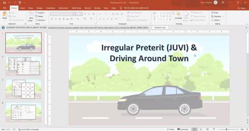 Spanish II Unit: Irregular Preterit (JUVI) & Driving Around Town