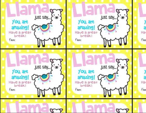 Llama Christmas (Winter Break) Holiday Gift Tag-Llama just say...You ...
