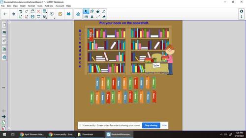 Library Bookshelf Attendance on the Smart Board™ by Little Library of ...