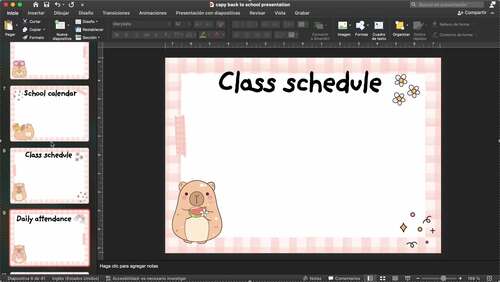 Back to School Slides Capybara Flower| Editable| Open House| Bilingual ...