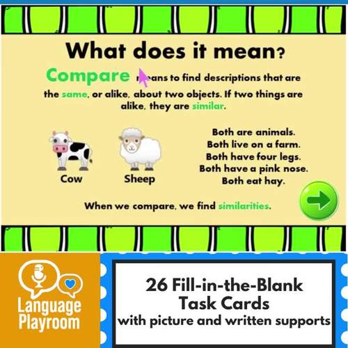 Compare and Contrast Boom Cards - 26 All Ages Task Cards with No Prep