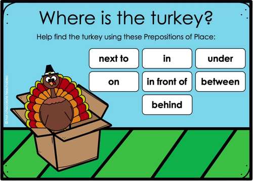 Prepositions of Place Boom Cards™ | Thanksgiving Theme | TpT