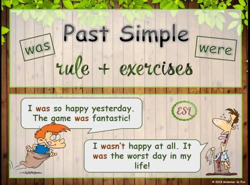 ESL Past Simple (Was \ Were) - PowerPoint rule + exercises by Grammar ...