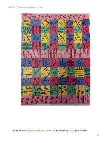 Africa Kente Cloth Paper Weaving Art Lesson Montessori K to 4th Common Core
