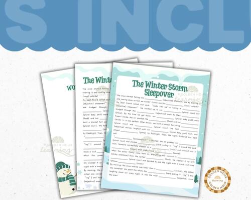 Winter Mad Libs, Fun Winter Writing Activity, Parts of Speech Practice ...