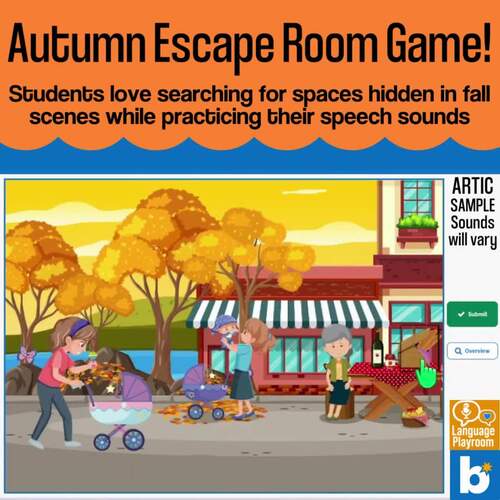 SH and CH Articulation Autumn Escape Room BOOM CARDS Game for Speech ...
