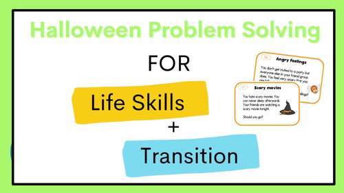 Halloween problem solving task cards and action plan for life skills ...