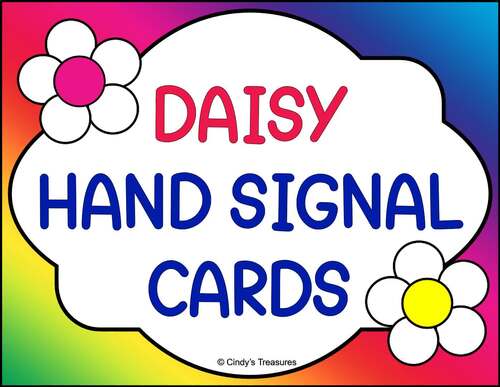 Daisy Theme Hand Signal Cards *Editable* by Cindy's Treasures | TPT