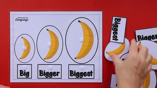 Big, Bigger, Biggest Banana Size Ordering Activity, Compare Sizes and Label