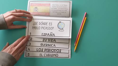 Pablo Picasso for Kids - Spanish Flip Book by Llearning Llama | TpT