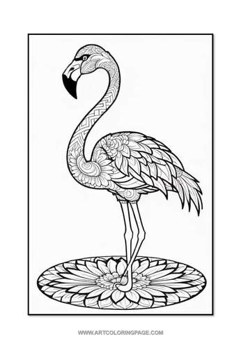 Find Your Zen: Coloring Flamingo Mandala Vol 5 by Art coloring book