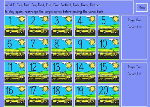 Digital Back to School Articulation Memory Game for Speech Therapy