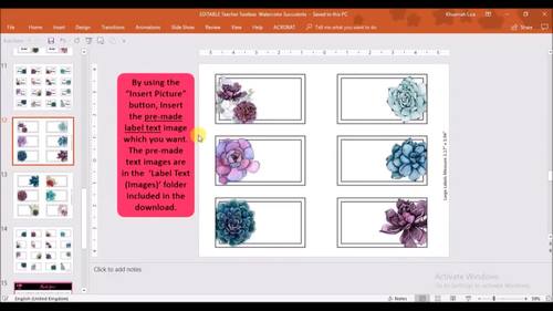 Watercolor Floral Succulent Theme Teacher Toolbox Labels by Teacher ...