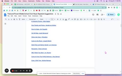 Tried and Proven Middle School Choir Music Repertoire Suggestions
