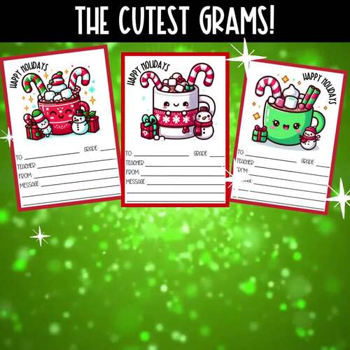 Hot Cocoa Gram Fundraiser Flyer, Candy Cane, Christmas Holiday Winter Grams