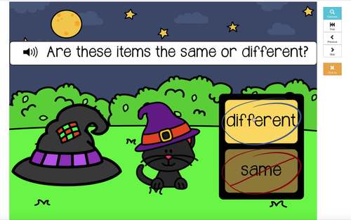 Halloween Same or Different Level 1 Boom Cards™ Digital Task Cards