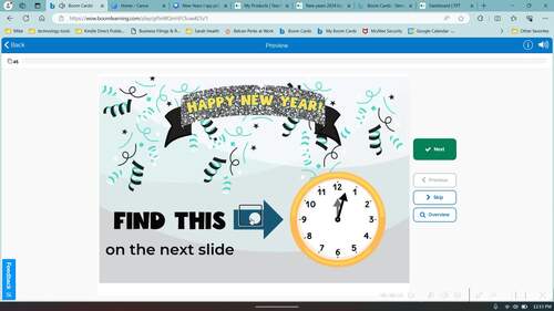New Years 2024 Boom Cards I Spy Visual Attention and Memory Game