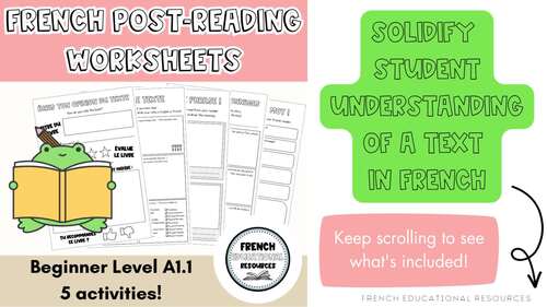 French post-reading activities and worksheets - Emergent/early-beginner ...