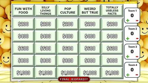 Fun Random Jeopardy Trivia Game for PowerPoint - Ready to Play Digital Template
