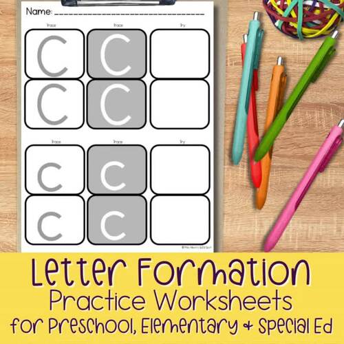 Letter Formation Practice Worksheets for Preschool, Kindergarten ...