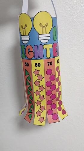 100 Days Brighter Windsock Craft Math Shapes Coloring Activities ...