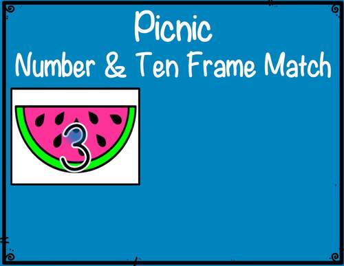 Picnic Themed 0-25 Number, Ten Frame & Number Word Match | TPT
