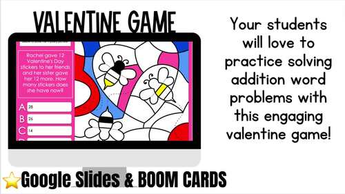 1st & 2nd Grade Valentine's Day Addition Word Problems 1 & 2 Digit ...