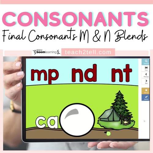 Final Consonants M & N Ending Blends Boom Cards by Teach2Tell | TpT