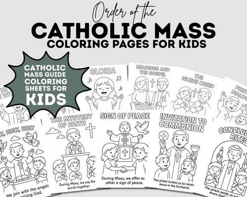 Catholic Mass Coloring Pages for Kids | Order of the Mass Worksheets