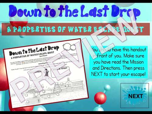 Properties of Water Digital Escape Activity Lab by Science With Grapes