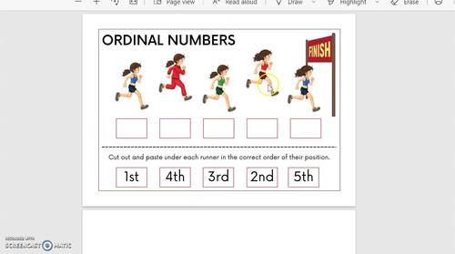 Ordinal Numbers PowerPoint and Worksheets for ES1 and Stage 1 by ...